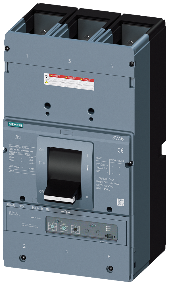 3VA6816-6HL31-0AA0 - Siemens 1600A 600V 3 Pole Molded Case Circuit ...