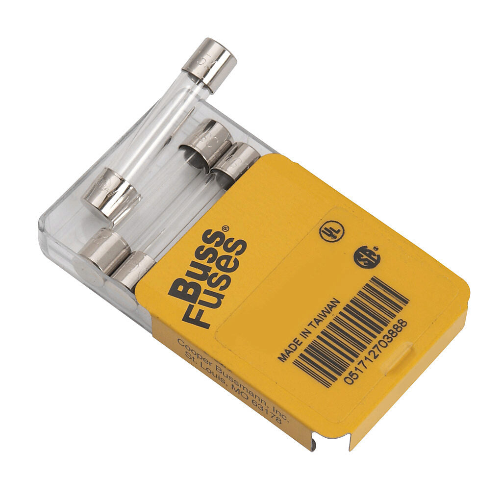 AGC-1 - Cooper Bussmann 1 Amp 250 Volt Fast-Acting Glass Tube Fuse 1/4 ...