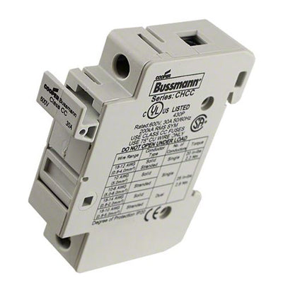 CHCC1DIU - Eaton 30A 600V 1 Pole Class CC DIN Rail Modular Fuse Holder ...
