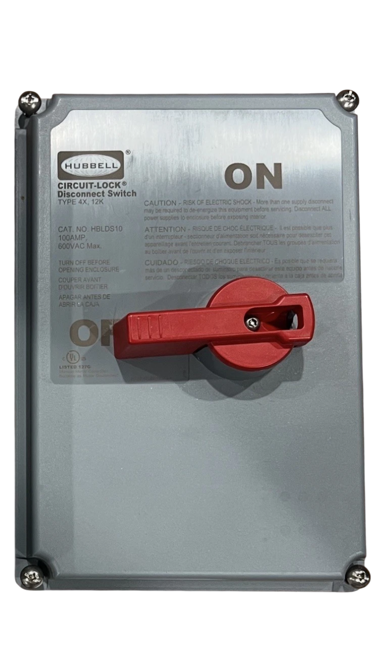 HBLDS10 - Hubbell 100A 600VAC 3-Pole Non-Fused Disconnect Switch NEMA ...