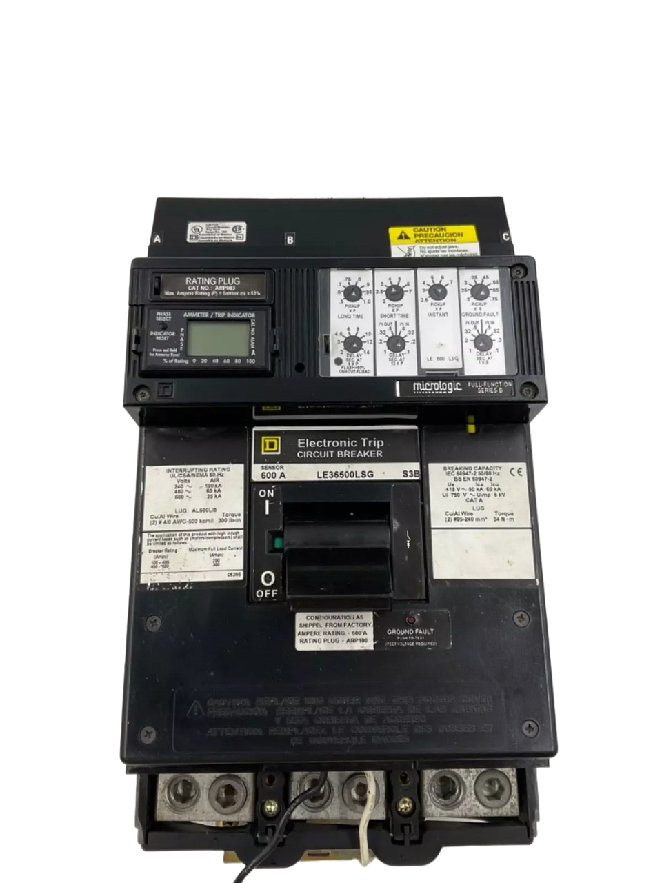 LE36500LS - Square D 500A 600V 3 Pole Molded Case Circuit Breaker I ...