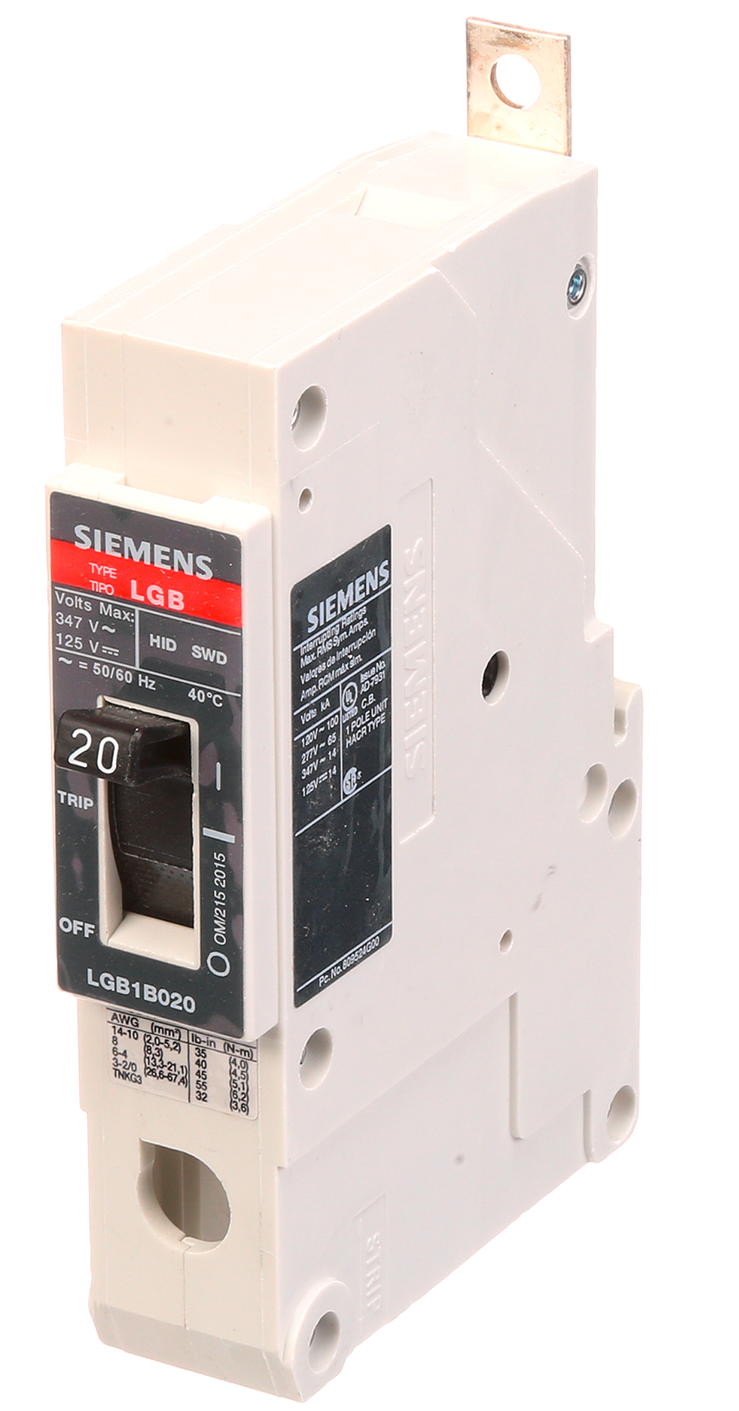 LGB1B020B - Siemens 20A 1-Pole 277V Molded Case Circuit Breaker LGB ...