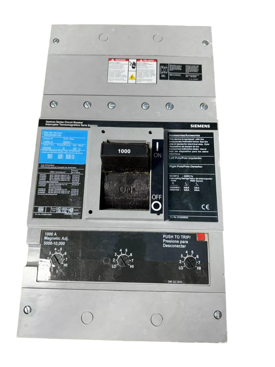 NXD63B900H - Siemens 900A 600V 3 Pole NXD6-H Frame Molded Case Circuit ...