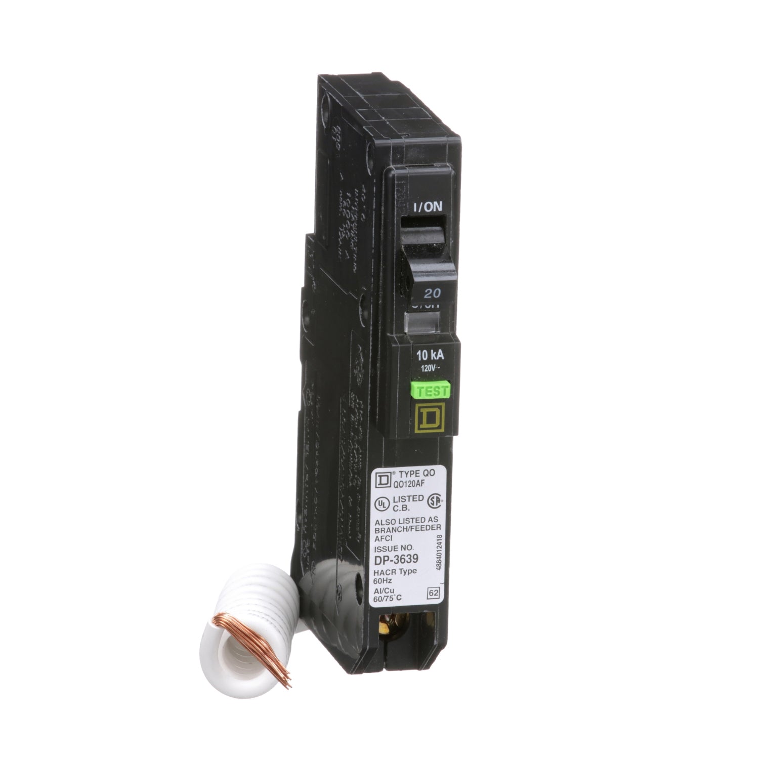 QO120AF - Square D 20 Amp 1-Pole 120V Plug-In Molded Case Circuit ...