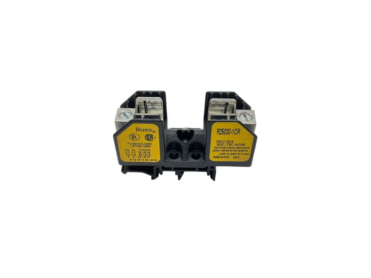 R25030-1CR - Eaton 30 Amp 250 Volt 1 Pole Class R Fuse Block Chassis ...
