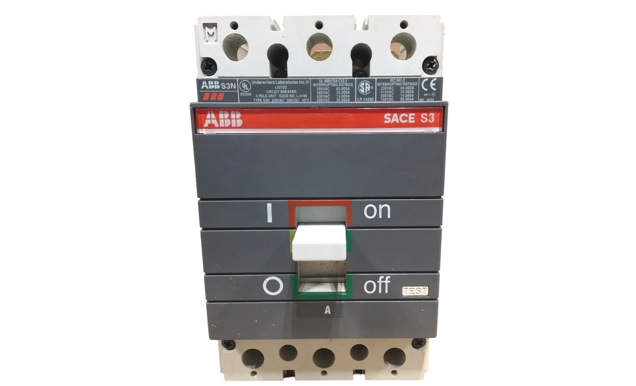 S3N070TW - ABB 70A 600VAC 3-Pole Molded Case Circuit Breaker S3 Frame ...