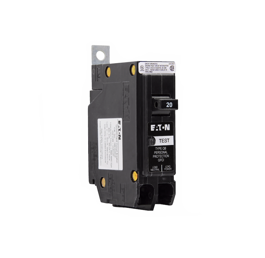 QB1020GF - Cutler Hammer Eaton 20A 120/240V 1 Pole Bolt-On Ground Fault ...