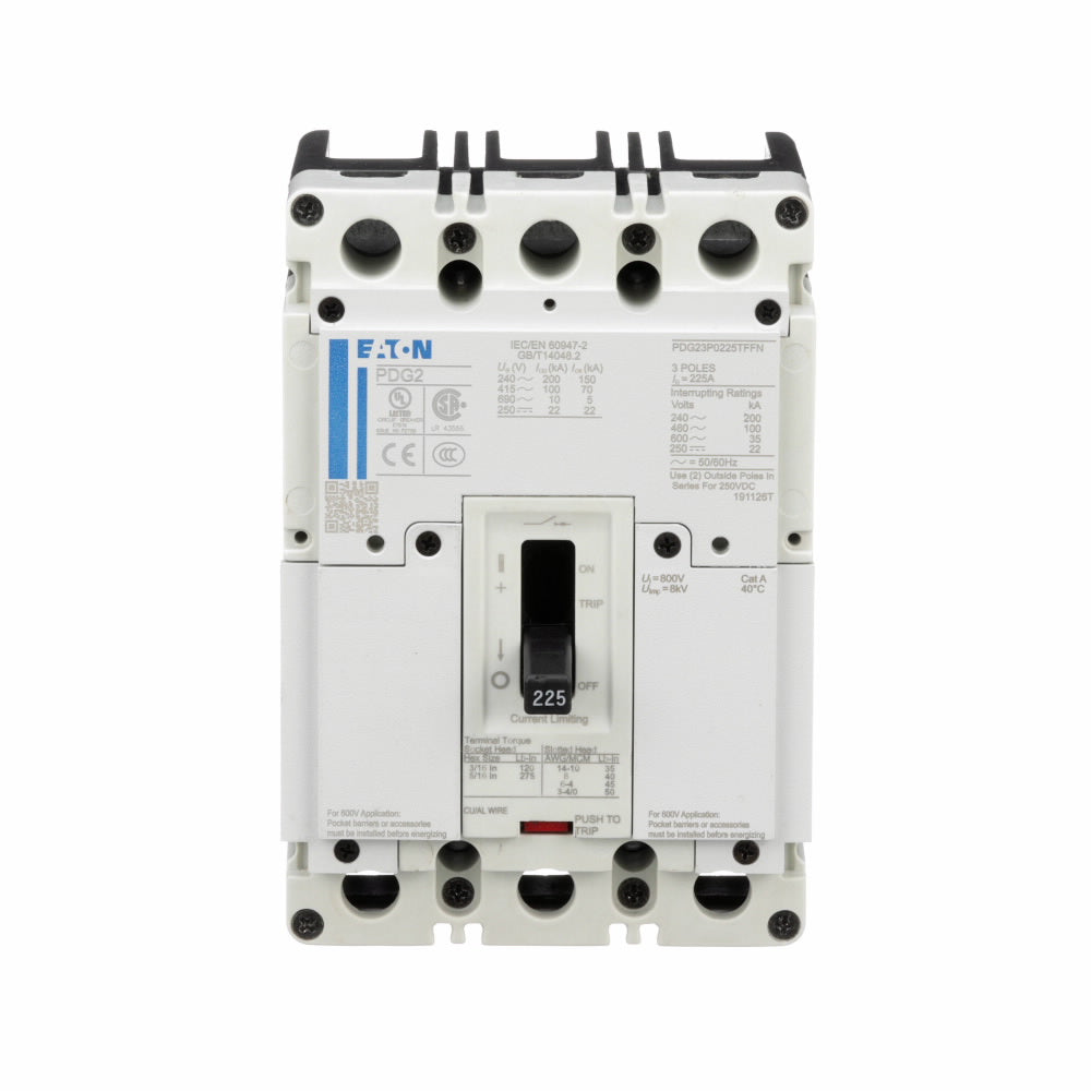 PDG23P0200TFFL - Eaton 200A 600VAC 3-Pole Power Defense Molded Case ...