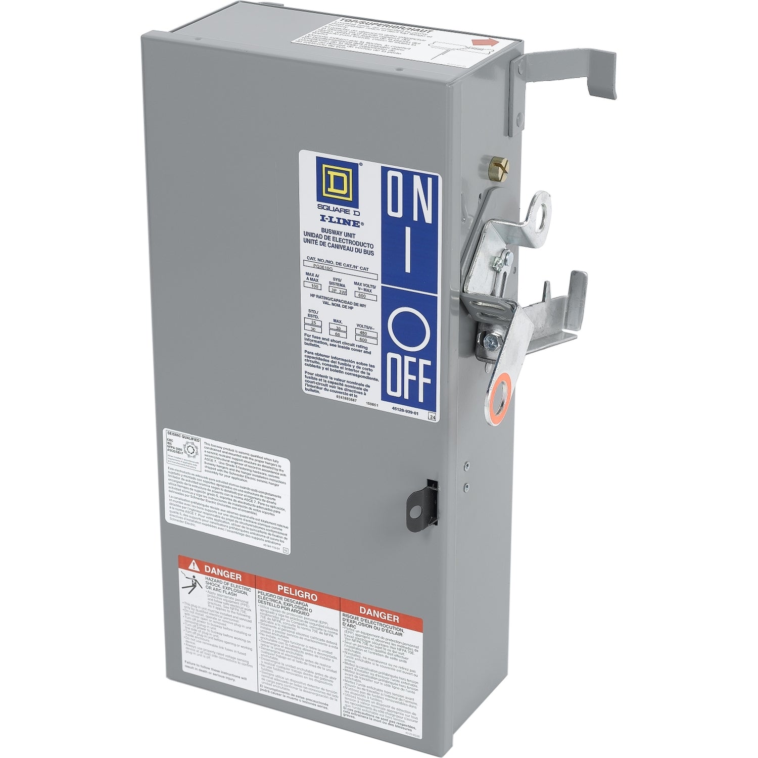 PKA36200G - Square D 200A 600V 3-Pole Breaker Type I-Line Bus Plug ...