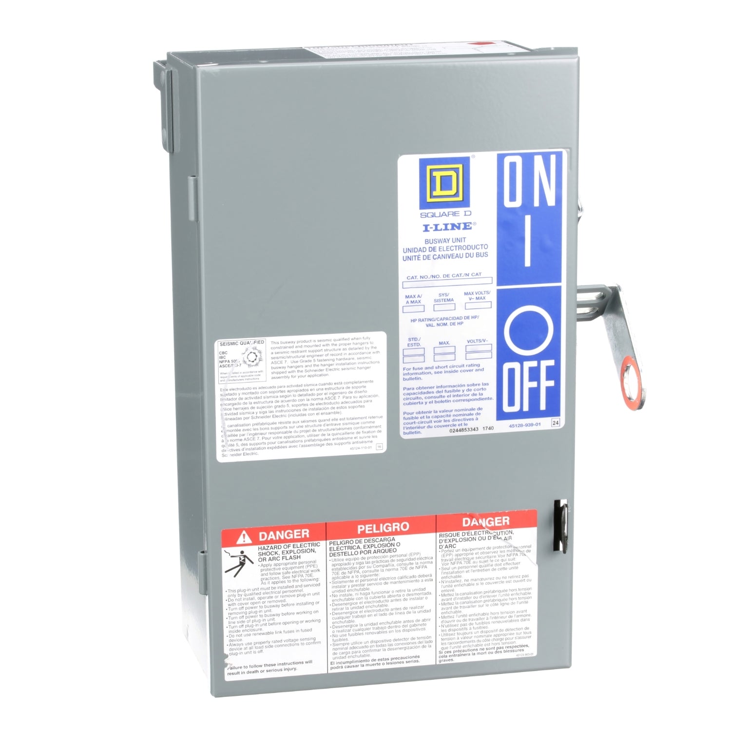 PQ3203GRA - Square D 30A 240V 3 Pole Fusible Bus Plug I-Line ...
