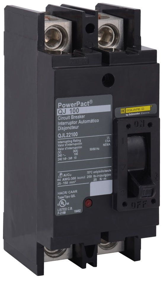 QJL22125 - Square D Q Frame 125 Amp 2 Pole Molded Case Circuit Breaker ...