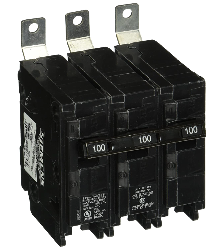 B3100 - Siemens 100 Amp 240 Volt 3 Pole Bolt-On Circuit Breaker BL ...