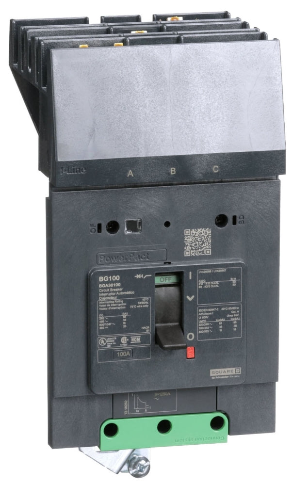 BGA36125 - Square D 125A 600V 3 Pole I-Line Thermal Magnetic Circuit ...
