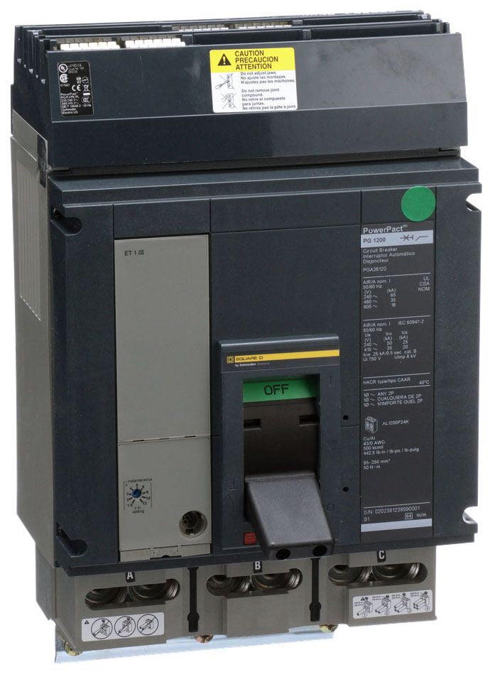 Square D PGA36080 800A 3-Pole Circuit Breaker 600V 35kA I-Line Plug-In ...